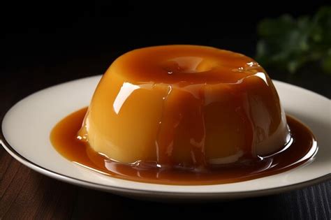 Caramel Custard Pudding Premium Photo