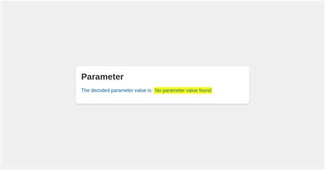 parameter display