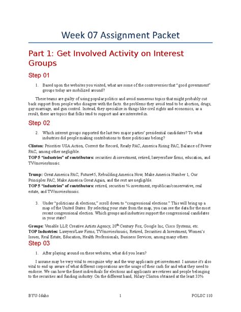 Week07assignment Worksheet Week 07 Assignment Packet Part 1 Get