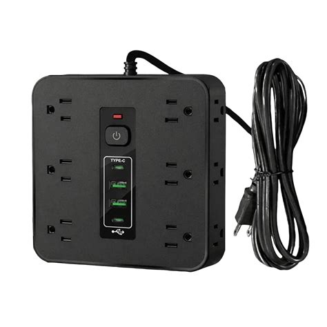 16 In 1 Power Strip With Switch And Surge Protection Power Strip Flat