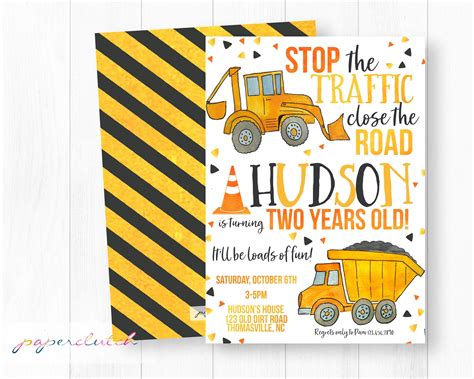 Construction Themed Invitation Template Free Invitationpiper78