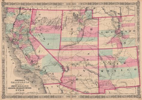 Johnsons California Territories Of New Mexico Arizona Colorado Nevada