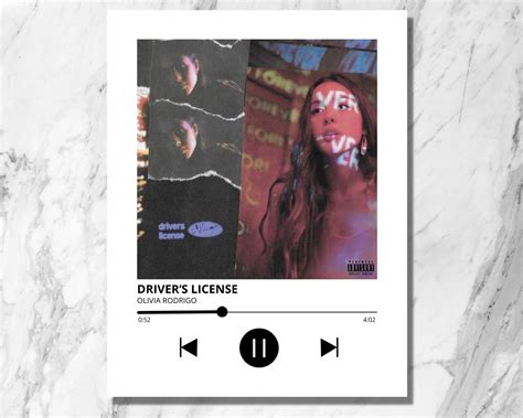 Olivia Rodrigo Poster Olivia Rodrigo Drivers Licence Song Song
