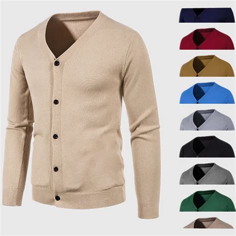 시크한 가을 겨울 여성용 청키 니트 가디건 V넥 단추 업 스웨터 재킷 핸드폰닷컴