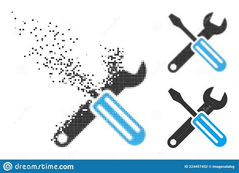 Fractured And Halftone Pixel Options Icon Vector Illustration