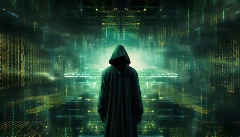 Premium Photo Ninja In A Matrixstyle Digital World Surrounded By