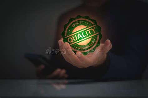 Quality Assurance Concept Business People Show High Quality Assurance Mark Good Service