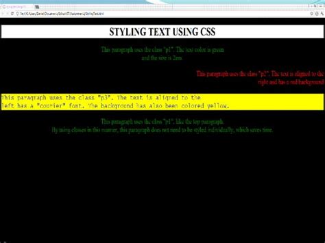 styling text using css ppt