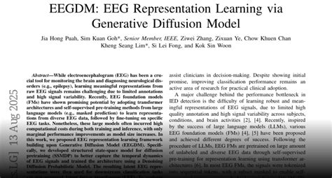 Paper Page Eegdm Eeg Representation Learning Via Generative