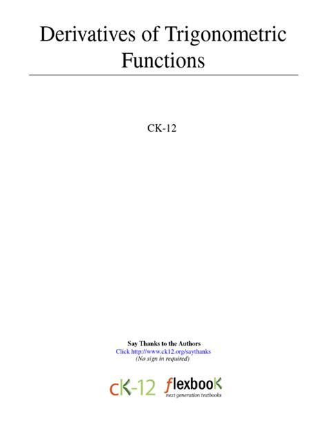 Week 009 Derivatives Of Trigonometric Functions Pdf Trigonometric Functions Slope