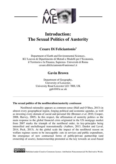 Pdf Introduction The Sexual Politics Of Austerity
