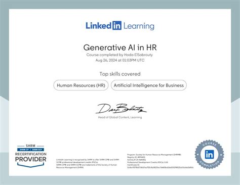 hoda elsabrouty on linkedin certificate of completion