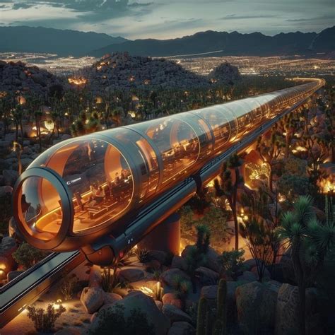 Hyperloop Transportation System In Action Premium Ai Generated Image