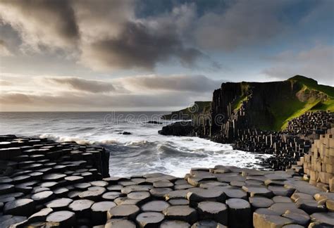 A View Of The Giants Causway Stock Illustration Illustration Of