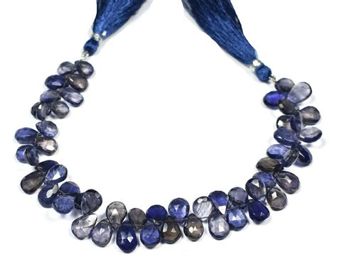 Iolite Water Sapphire Faceted Pear Shape Briolettes~~1 Strand~~11mmx7mm