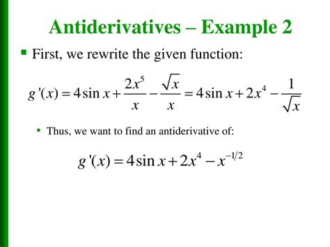 Ppt Section 4 9 Antiderivatives Powerpoint Presentation Free Download Id 6527808