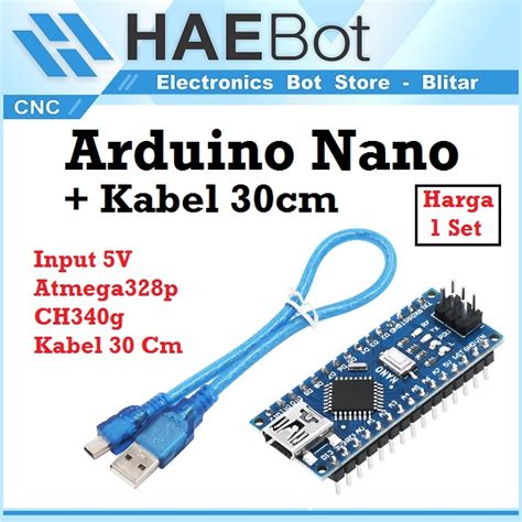Jual Haebot Module Arduinoo Nano Ch340g Atmega328p Kabel Mini Usb 30cm Mikrokontroller