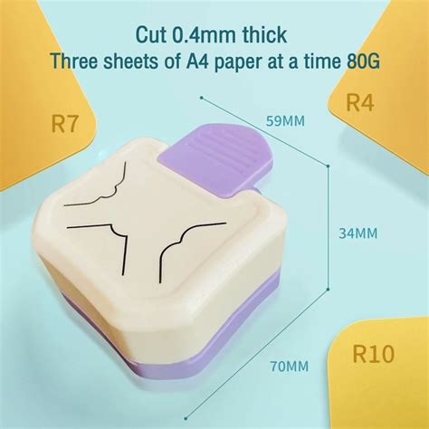 3 In 1 Fancy Corner Cutter Multi Angle Corner Cutter Chamfering Embosser Round Corner Green