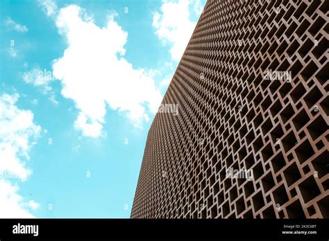 wide angle minimal and abstract architectural structure with open sky