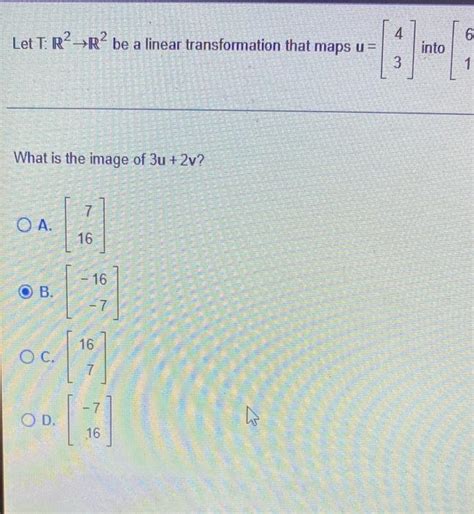 Solved Let TR R Be A Linear Transformation That Maps U What Chegg