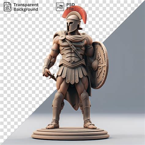 Premium Psd Potrait 3d Gladiator In The Arena Holding A Shield And
