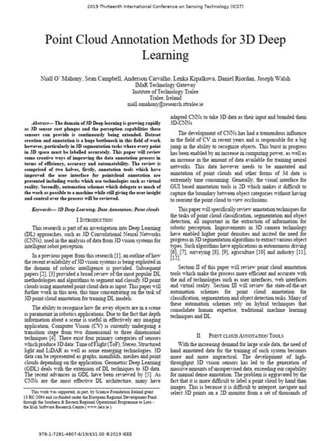 Point Cloud Annotation Methods For 3d Deep Learning Pdf