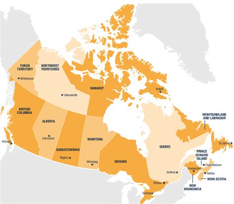 Detailed Map Of Canadian Provinces