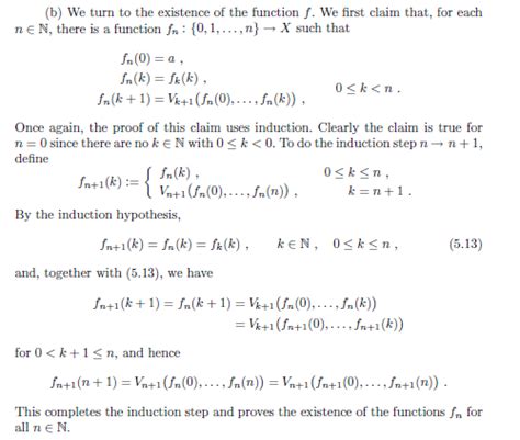 Analysis Confusion About Induction Proof In Recursion Theorem Mathematics Stack Exchange