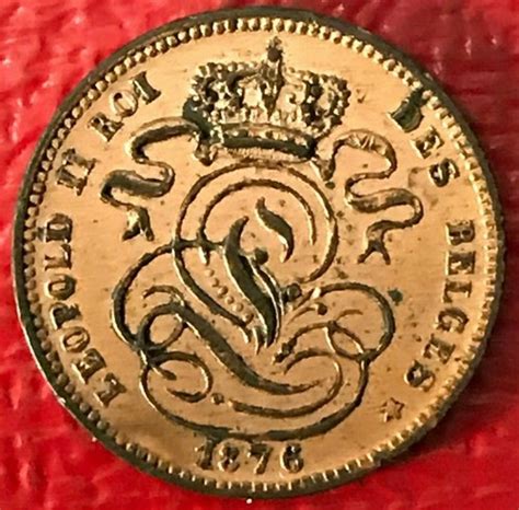 High Grade 1876 Belgium One 1 Centime Coin Feb365 Ebay
