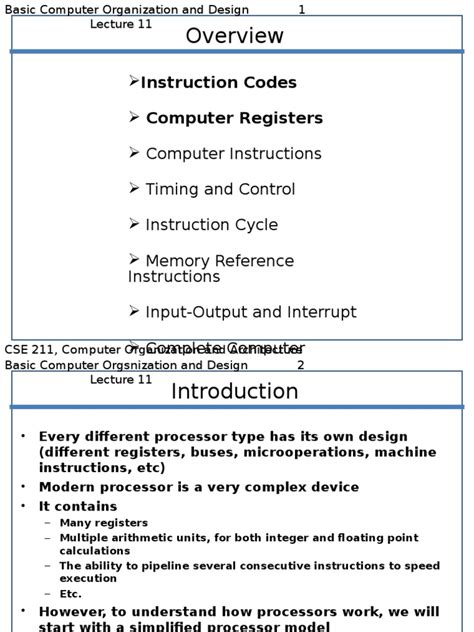 timing and control instruction cycle memory reference instructions