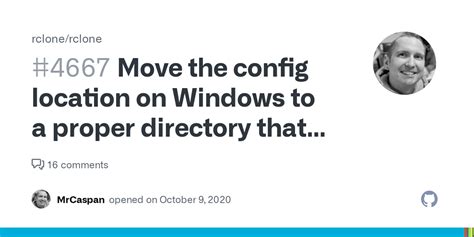 Move The Config Location On Windows To A Proper Directory That Follows Windows Standards · Issue