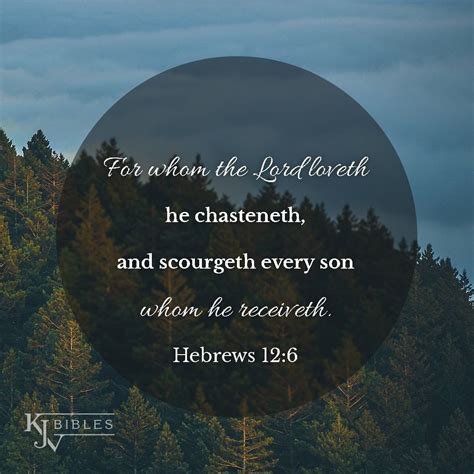 For Whom The Lord Loveth He Chasteneth Hebrews 12 6 Kjv Kjv