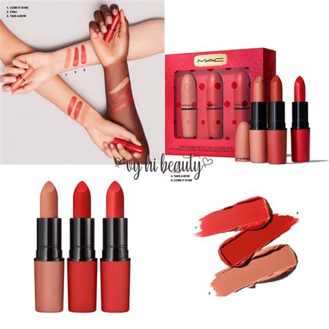 Set Son Mac Three Cheers 3 Thỏi Son Full Size Unbox Vy Hí Beauty