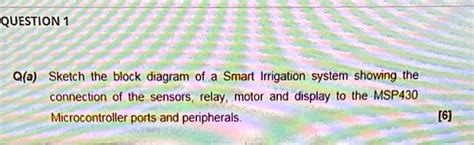 Solved Qa Sketch The Block Diagram Of A Smart Irrigation System