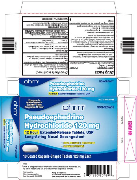 Dailymed Pseudoephedrine Hydrochloride Tablet Film Coated