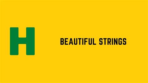 HackerRank Beautiful Strings Problem Solution Programming101