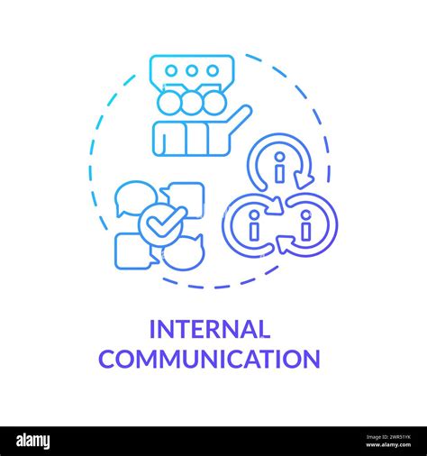 Internal Communication Blue Gradient Concept Icon Stock Vector Image