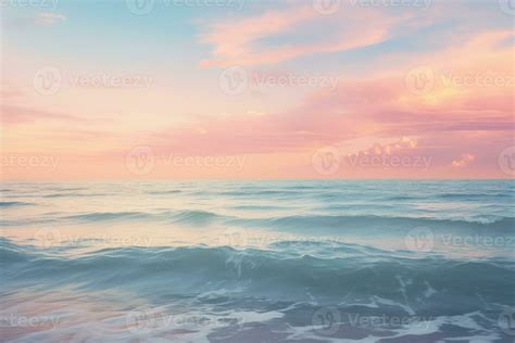 Soft Pastel Sunset Over The Ocean Calming Background Generative Ai