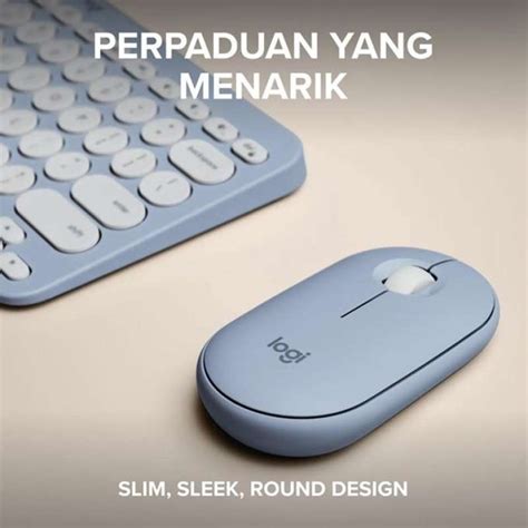 Jual Logitech Pebble Combo Keyboard Mouse Wireless Bluetooth Tonal Rose Di Seller Avista