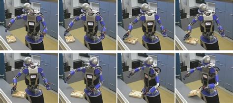 a sequence of robot pushes that bring the object to a graspable
