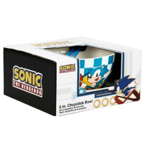 Sonic The Hedgehog Ceramic Ramen Bowl With Chopsticks Retrofestiveca