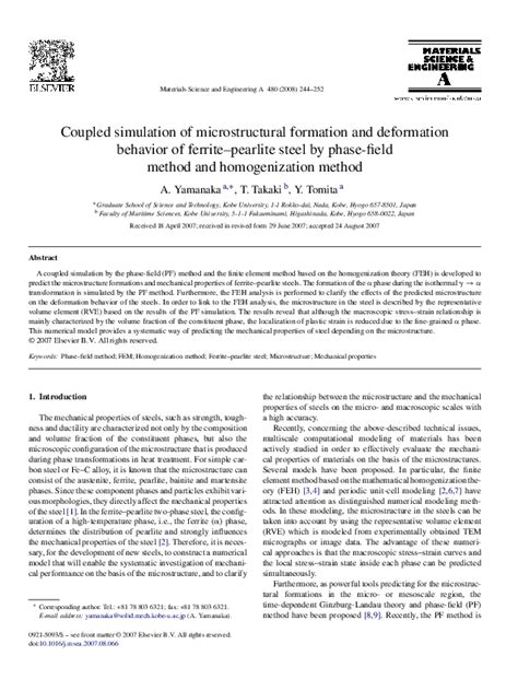 Pdf Coupled Simulation Of Microstructural Formation And Deformation Behavior Of Ferrite
