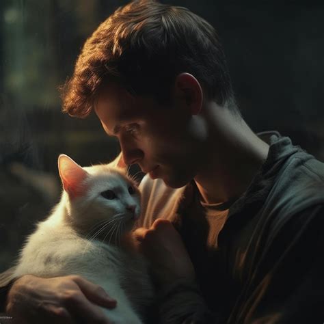 Premium Ai Image Cat And Human Love Story
