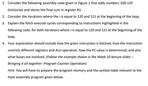 Solved 1 Consider The Following Assembly Code Given In