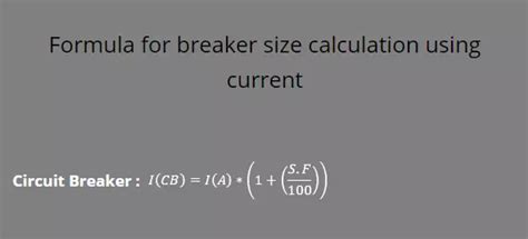 Breaker Size Calculator Electrical