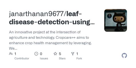 GitHub Janarthanan Leaf Disease Detection Using CROPCARE An Innovative Project At The