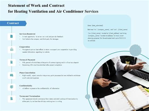 Hvac Statement Of Work And Contract For Heating Ventilation And Air