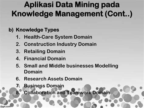 Ppt Data Mining Dan Aplikasi Untuk Knowledge Management Powerpoint