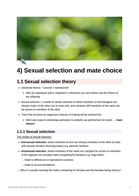 Sexual Selection And Mate Choice Sexual Selection Two Modes Of Sexual Selection