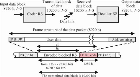 frame structure of a data packet for transmitting information by the rs